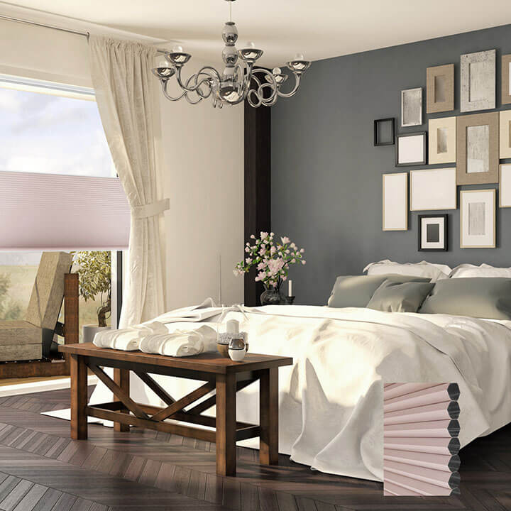 Odense 雙循環上下開合遮光蜂巢簾甜粉 (Roseate) – 元素選品